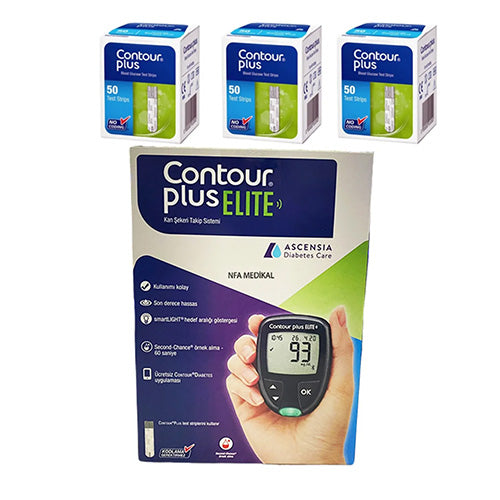 Contour Plus Elite Blood Glucose Meter + 150 Test Strips– Cadde Medikal